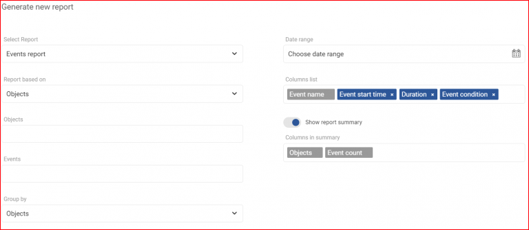 Events report – FMS documentation